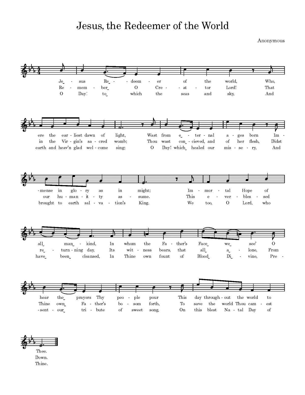 Jesus, Redeemer of the World (Nativity) - Those Who Sing Well, Pray ...